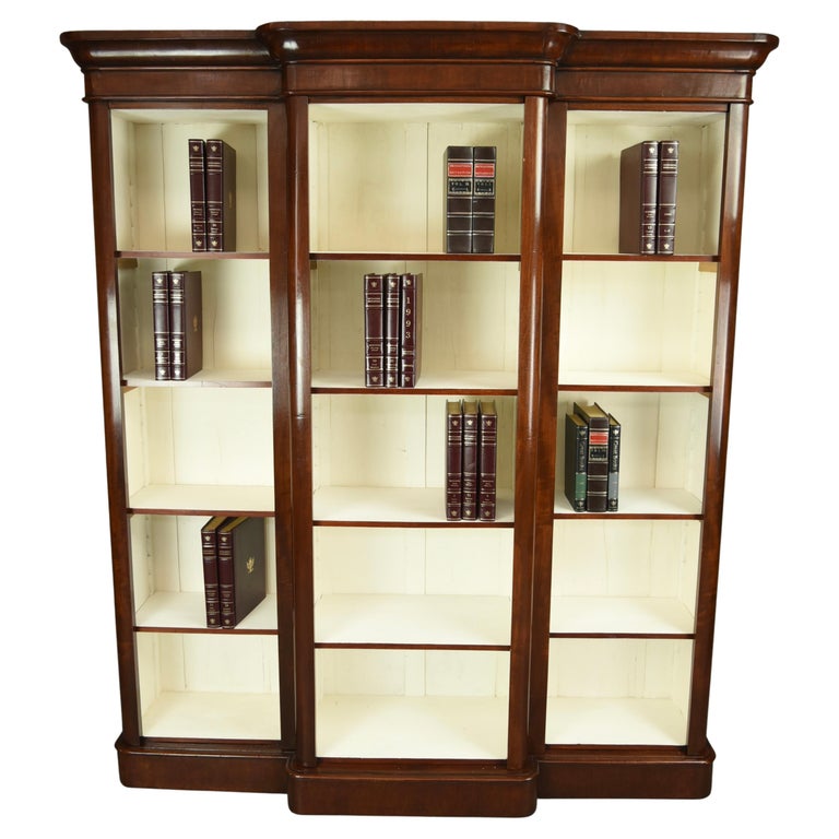Large Victorian Breakfront Open Bookcase For Sale at 1stDibs