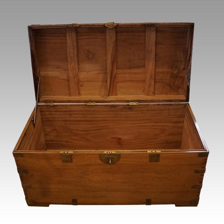 Large Victorian British Officers Brass Bound Camphorwood Trunk, circa ...