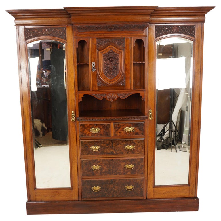 Large Victorian Gentleman's Compactum Armoire, Wardrobe, Scotland 1880 ...