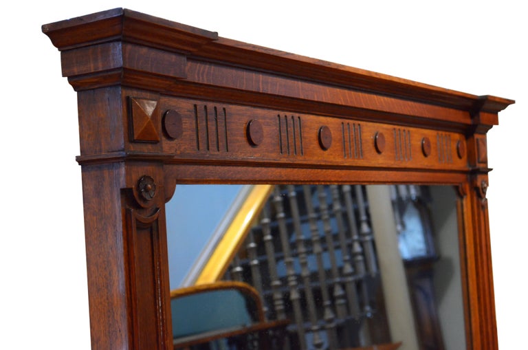 Large Victorian Oak Wall Mirror For Sale at 1stDibs | large oak wall ...