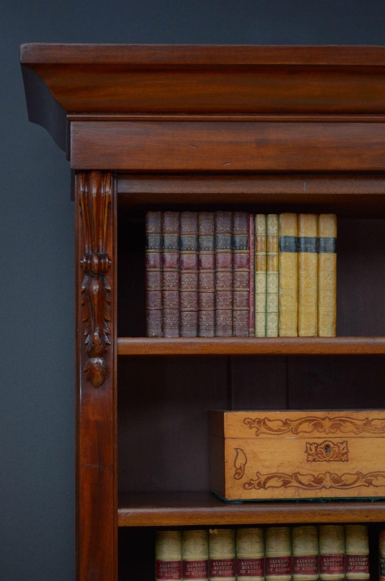 Large Victorian Open Bookcase in Mahogany For Sale at 1stDibs