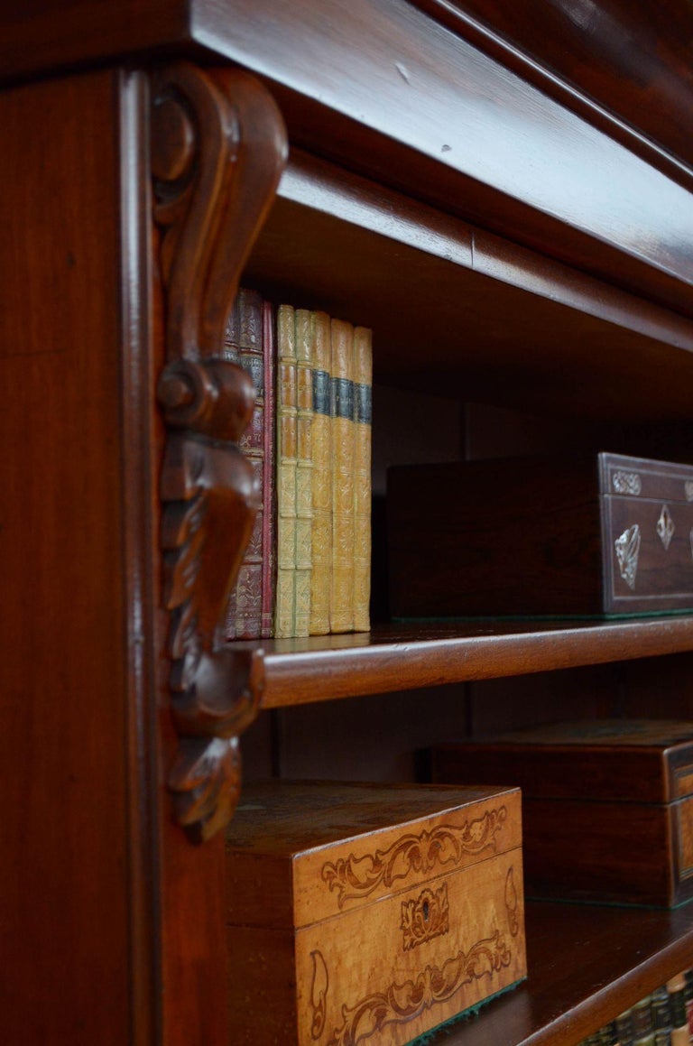 Large Victorian Open Bookcase in Mahogany For Sale at 1stDibs