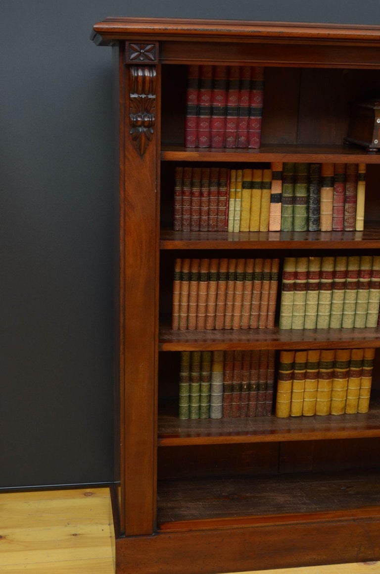 Large Victorian Open Bookcase in Mahogany For Sale at 1stDibs