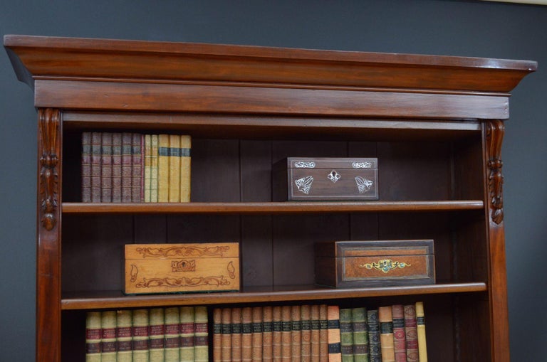 Large Victorian Open Bookcase in Mahogany For Sale at 1stDibs