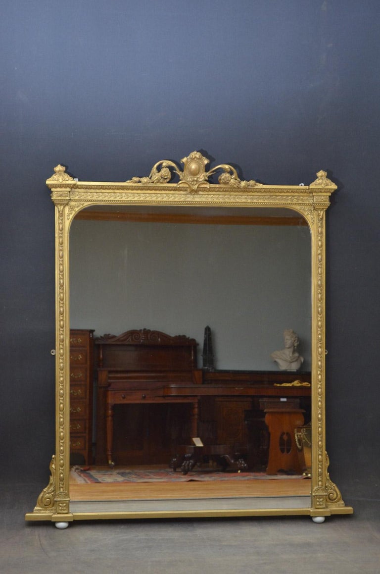 Large Victorian Overmantel Mirror at 1stDibs
