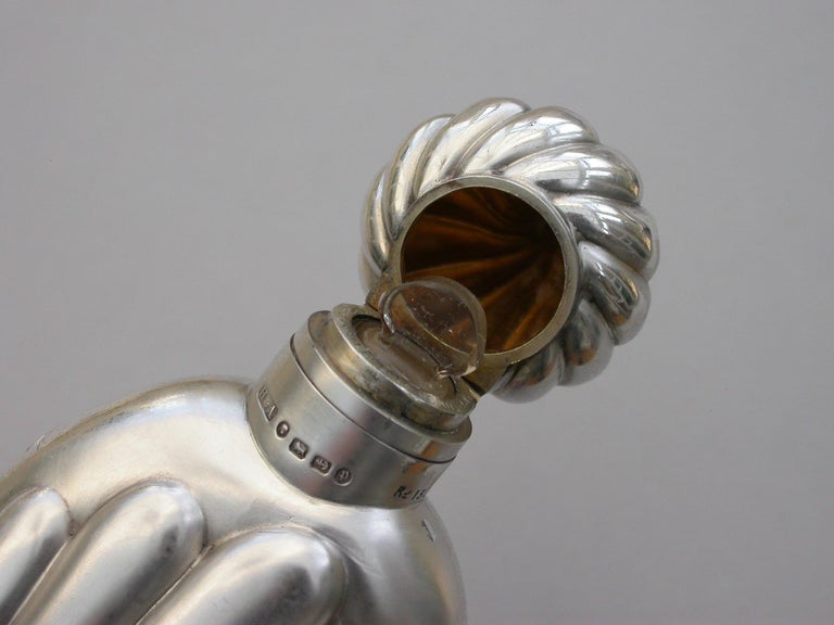 Large Victorian Silver Fluted Cornucopia Shaped Scent Flask Horton and ...