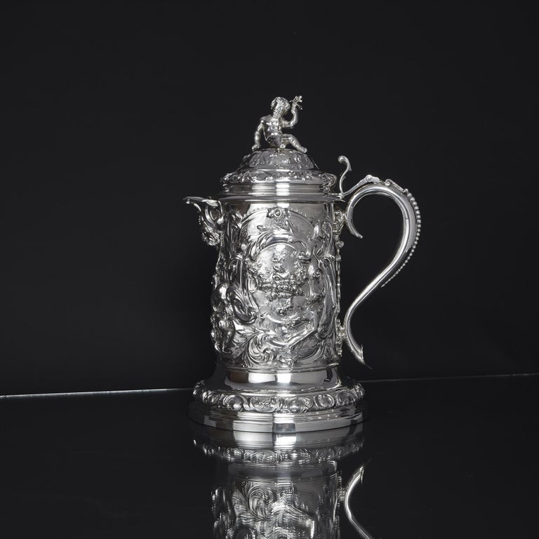 Large Victorian Silver Presentation Jug For Sale at 1stDibs