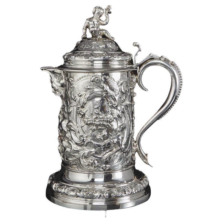 Large Victorian Silver Presentation Jug For Sale at 1stDibs