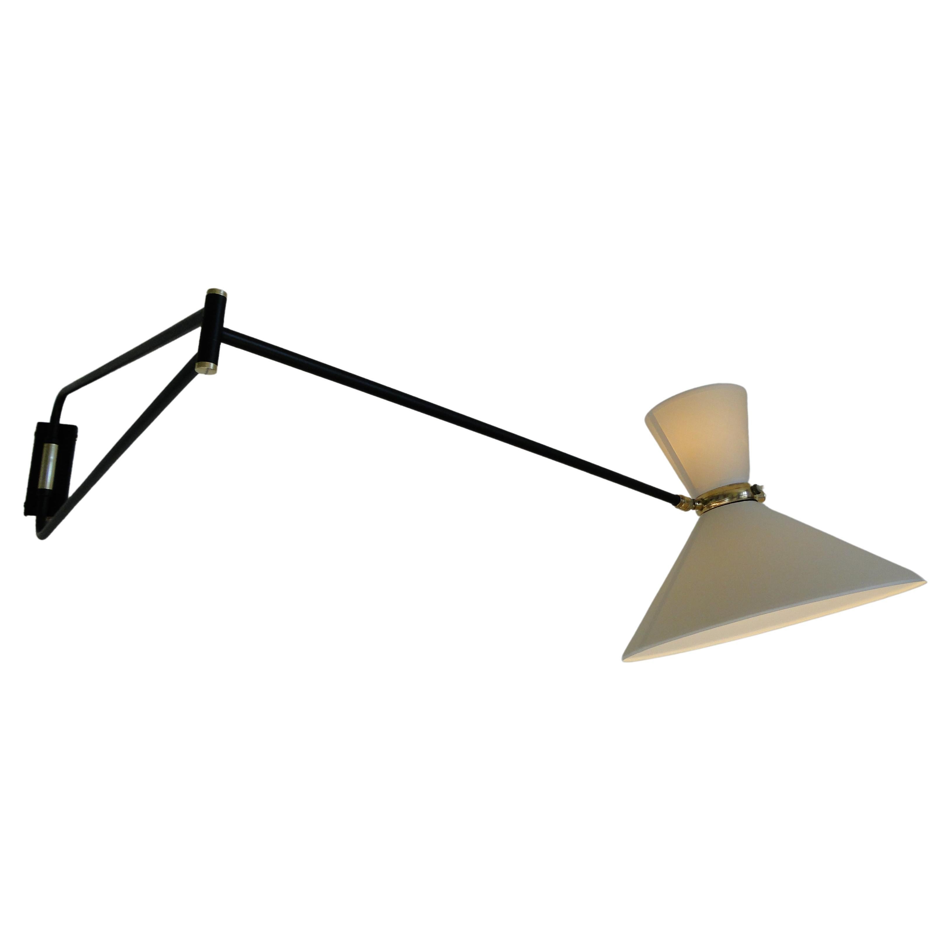 Rene Mathieu Large Vintage Double Arms Adjustable Diabolo Wall Lamp ...
