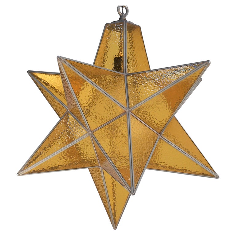 Large Vintage 1950s Moravian Star Pendant For Sale at 1stDibs