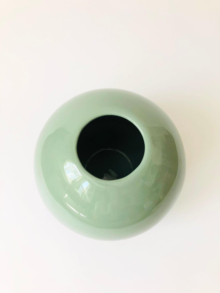 Large Vintage 1980s Postmodern Celadon Sphere Vase by Haeger For Sale ...