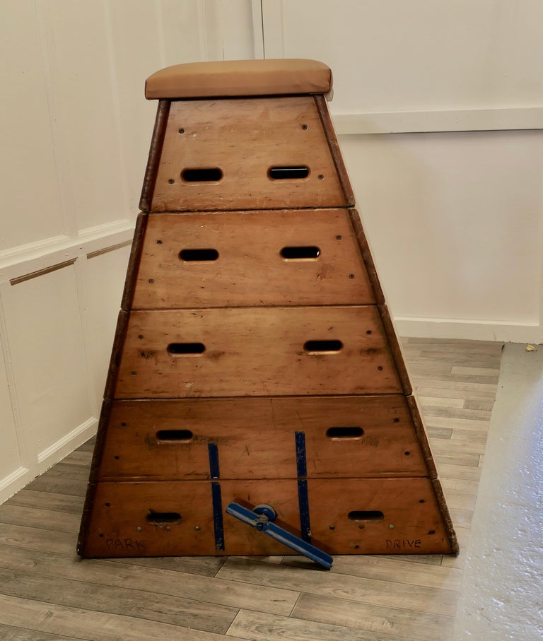 Large Vintage 5 Section Heavy Pine Vaulting Box For Sale at 1stDibs