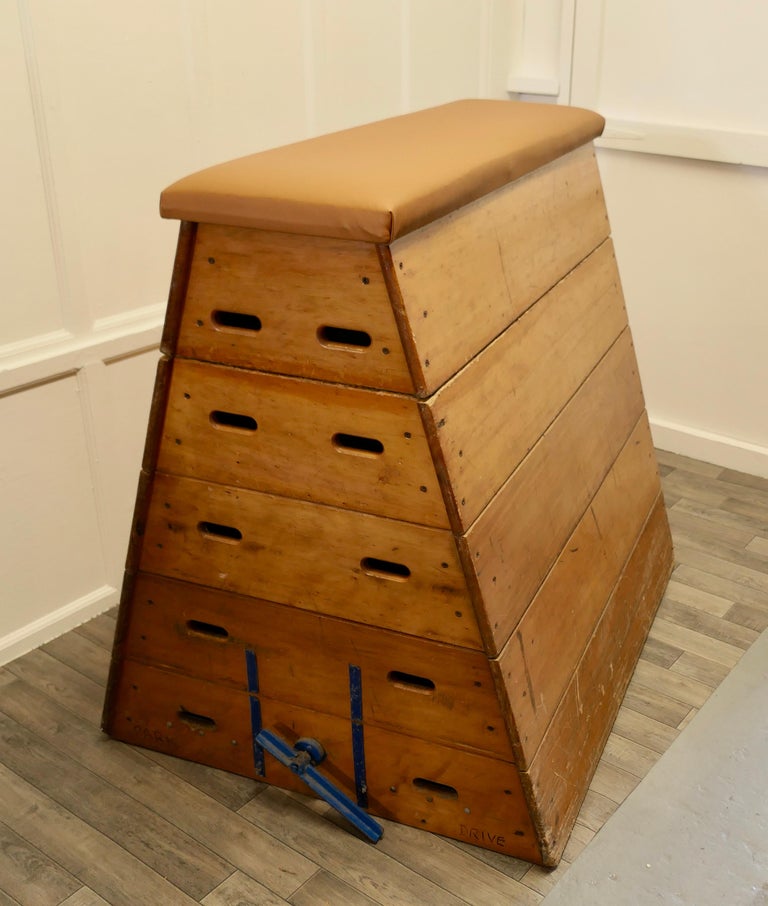 Large Vintage 5 Section Heavy Pine Vaulting Box For Sale at 1stDibs