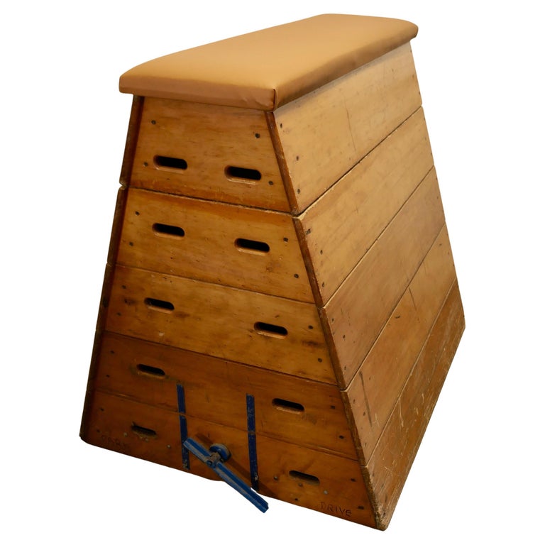 Large Vintage 5 Section Heavy Pine Vaulting Box For Sale at 1stDibs