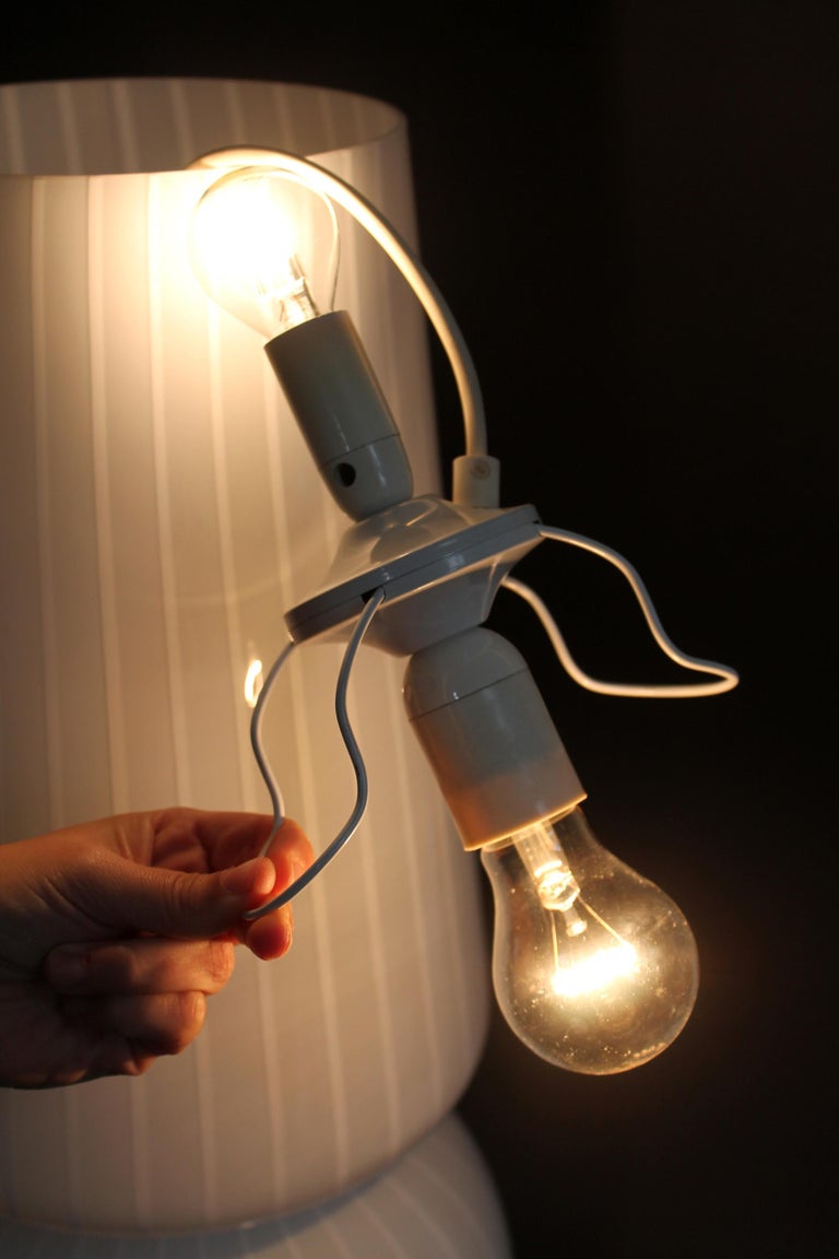 Large Vintage 70's Murano Table Glass Lamp by Veluce Mint Condition For ...