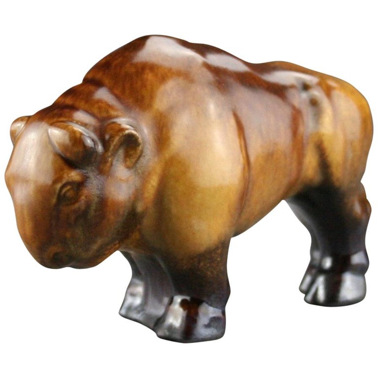 Large Vintage Bison Figurine by Otto Keramiek, circa 1960s-1970s For ...