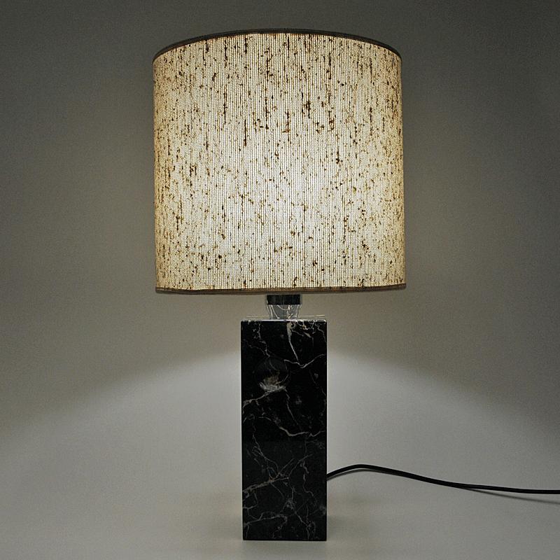 Large Vintage Black Marble stone tablelamp from the 1980s For Sale at ...