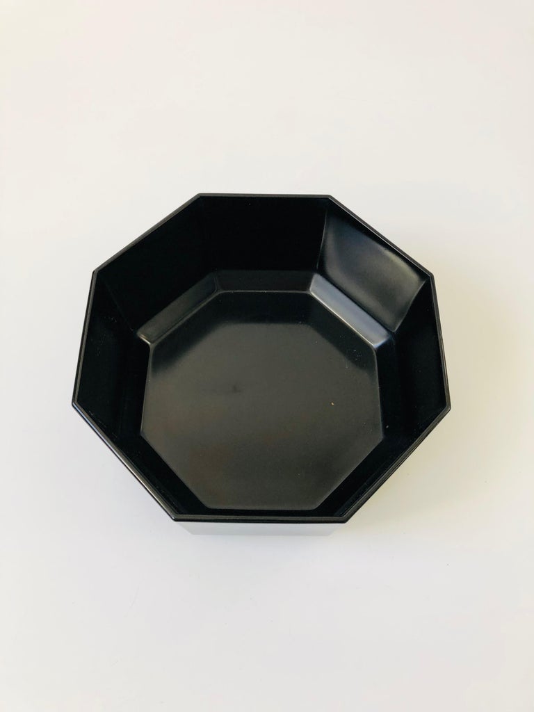 Large Vintage Black Octagon Salad Bowl by Arcoroc France For Sale at ...