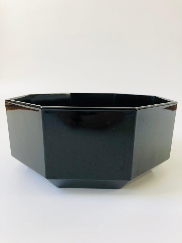 Large Vintage Black Octagon Salad Bowl by Arcoroc France For Sale at ...