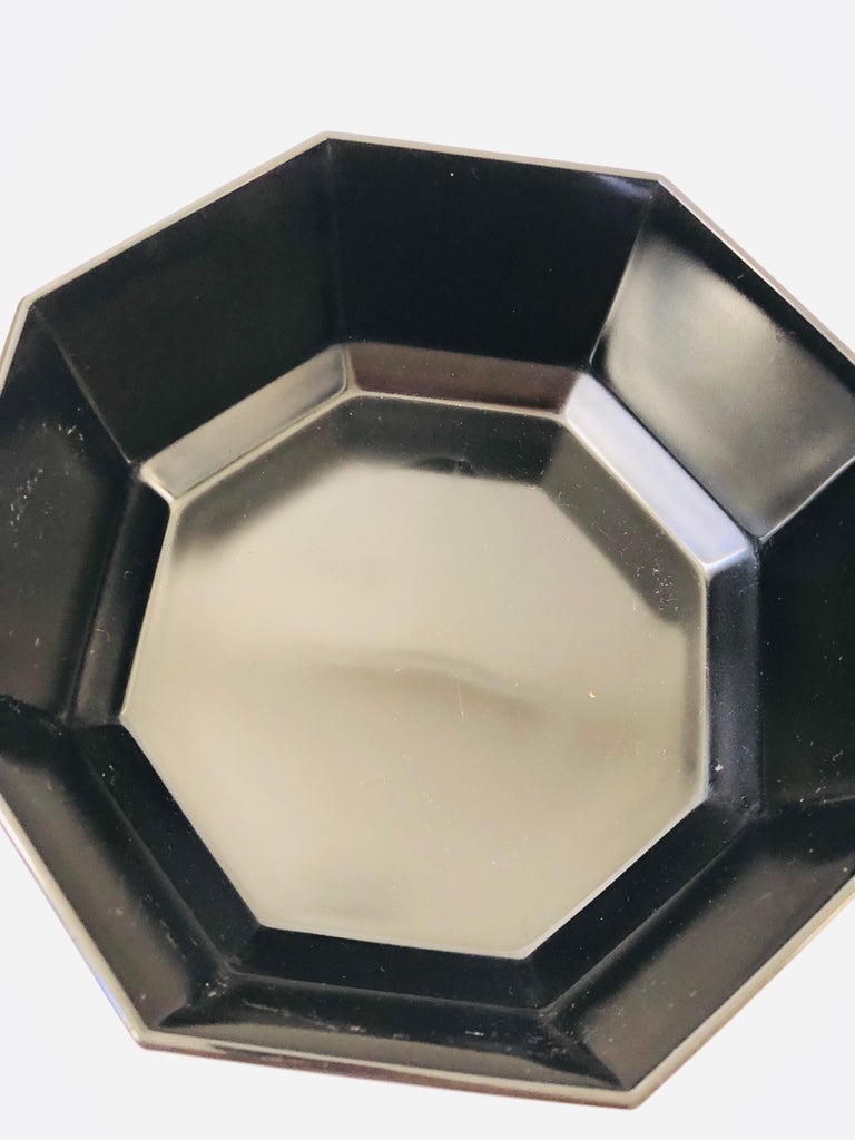 Large Vintage Black Octagon Salad Bowl by Arcoroc France For Sale at ...
