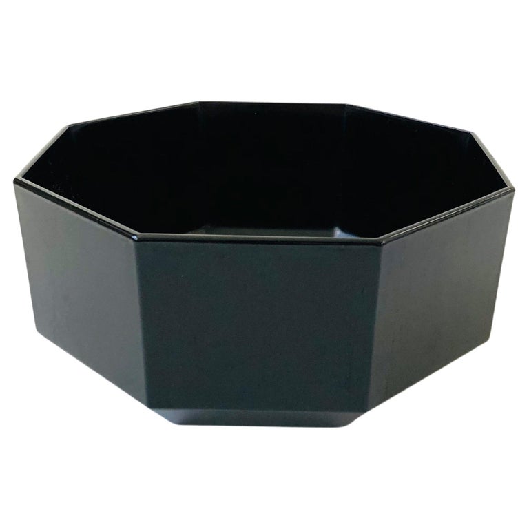Large Vintage Black Octagon Salad Bowl by Arcoroc France For Sale at ...