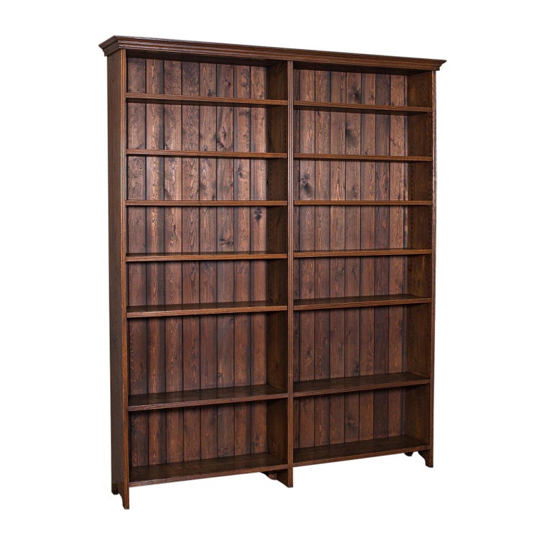 Large Vintage Bookcase, English, Oak, Bookshelf, Cabinet, Mid 20th ...