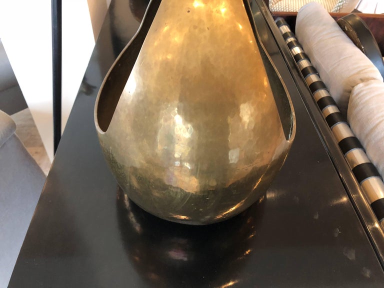 Large Vintage Brass Decorative Vessel at 1stDibs