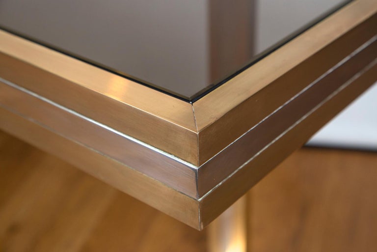 Large Vintage Brass and Nickel Console Table, Signed Romeo Rega For ...
