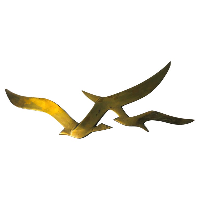 Large Vintage Brass Seagull Wall Hanging at 1stDibs