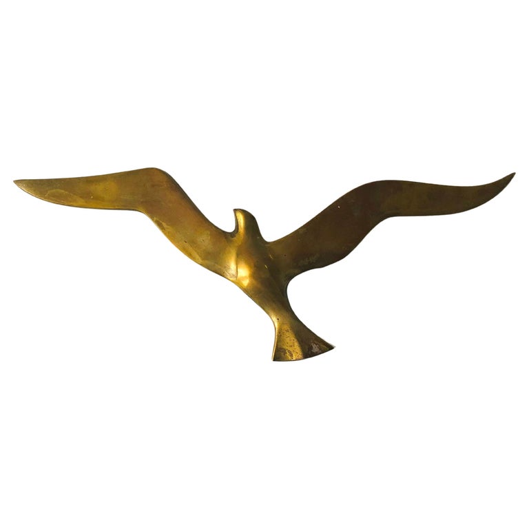 Large Vintage Brass Seagull Wall Hanging at 1stDibs