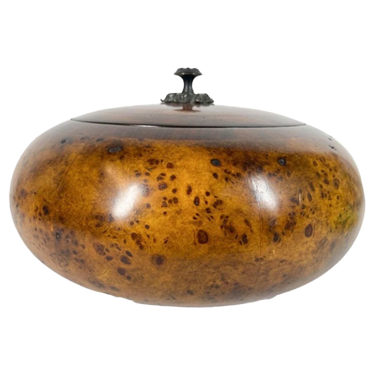 Hand turned wood bowl box with fitted cover For Sale at 1stDibs