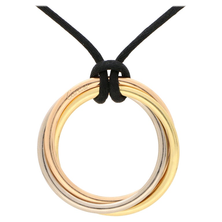 Large Vintage Cartier Trinity Pendant Set in 18k Yellow, White and Rose ...