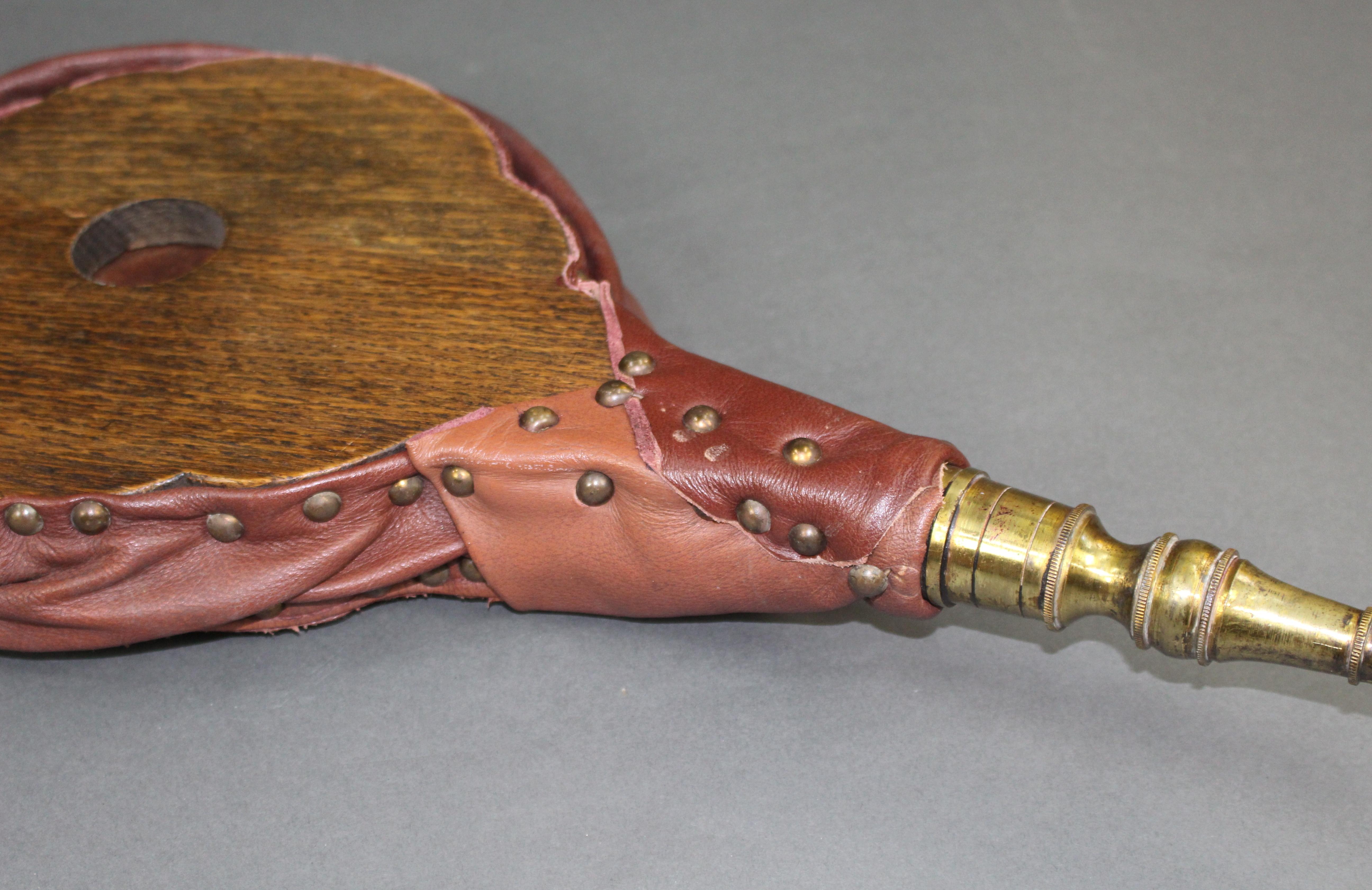 Large Vintage Carved Wood and Leather Fire Bellows at 1stDibs