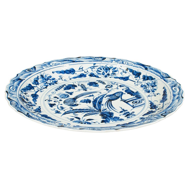 Large Vintage Charger Plate, Japanese Ceramic, Decorative Display Bowl ...