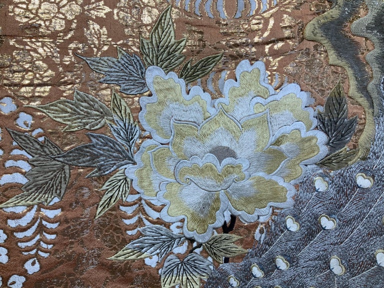Large Vintage Chinese Hand Embroidery Tapestry For Sale at 1stDibs