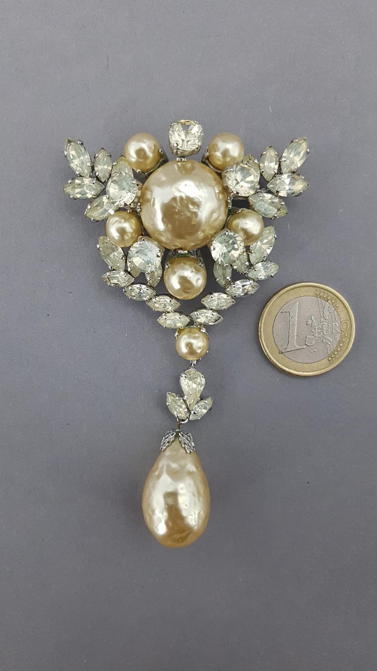 Large Vintage Christian Dior Brooch, 1961 at 1stDibs