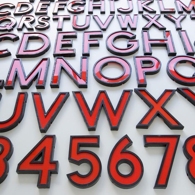 Large Vintage Cinema Letters and Numbers, Midcentury Shop Sign ...