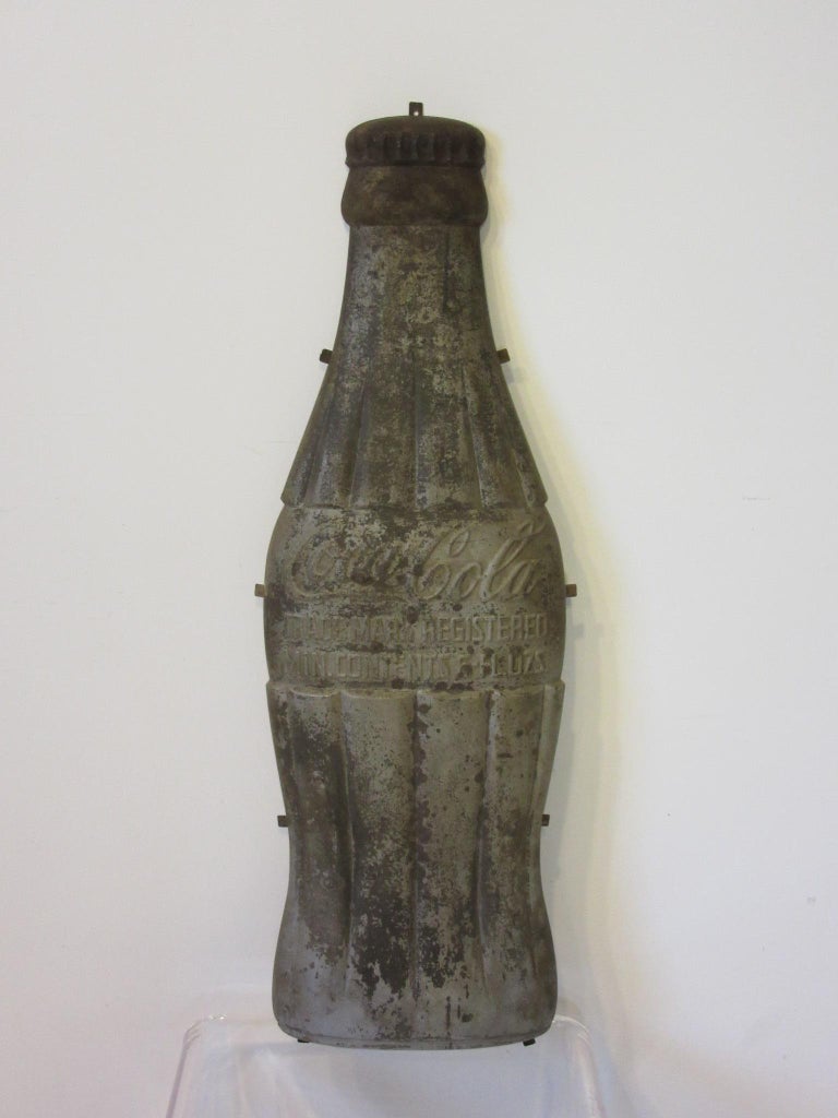 Large Vintage Coca Cola Metal Bottle Sign / Advertising at 1stDibs ...