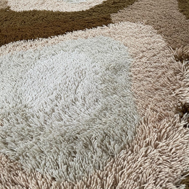 Large Vintage Colorful Psychedelic High Pile Rug by Desso, Netherlands ...