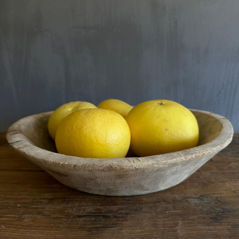 Large Vintage Decorative Wood Bowl For Sale at 1stDibs
