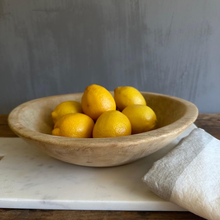 Large Vintage Decorative Wood Bowl For Sale at 1stDibs