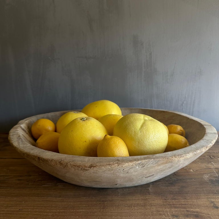 Large Vintage Decorative Wood Bowl For Sale at 1stDibs