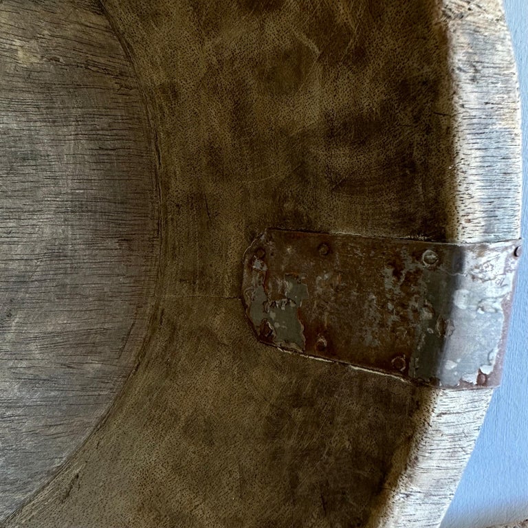 Large Vintage Decorative Wood Bowl For Sale at 1stDibs