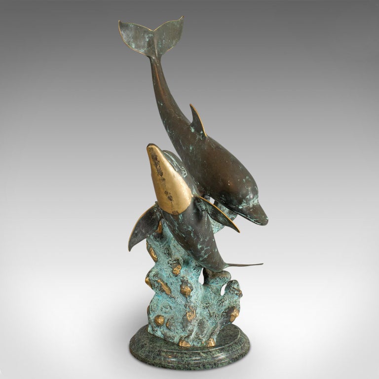 Large Vintage Dolphin Statue, American, Bronze, Ornamental Marine ...