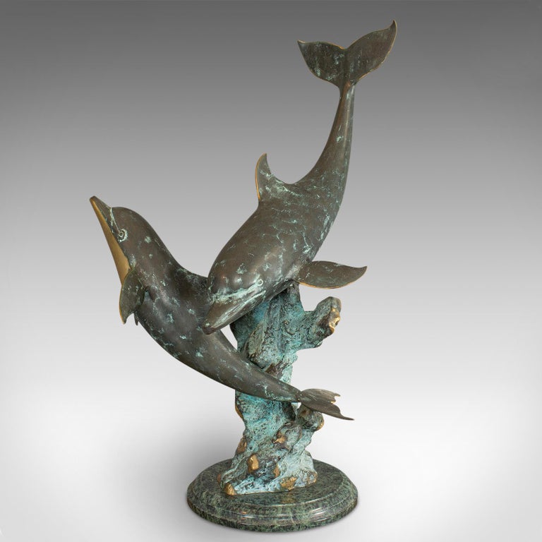 Large Vintage Dolphin Statue, American, Bronze, Ornamental Marine ...