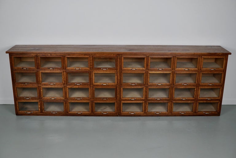 Large Vintage Dutch Oak Haberdashery Shop Cabinet, 1930s at 1stDibs