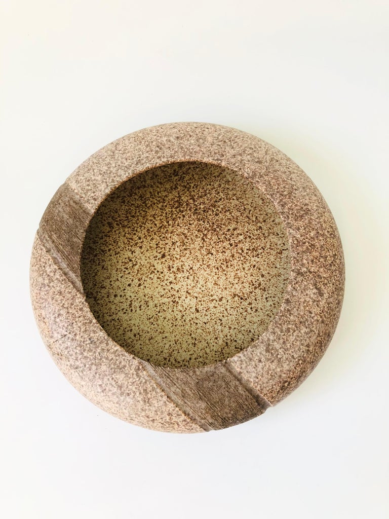 Large Vintage Embossed Pottery Bowl, Made in Italy For Sale at 1stDibs