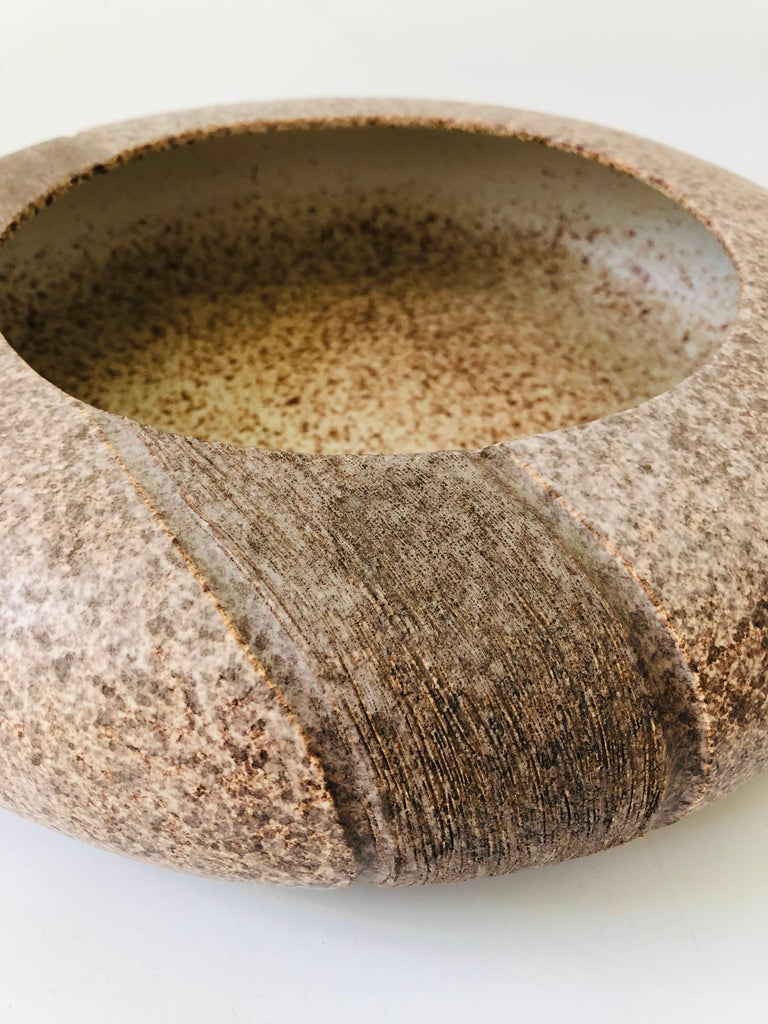 Large Vintage Embossed Pottery Bowl, Made in Italy For Sale at 1stDibs