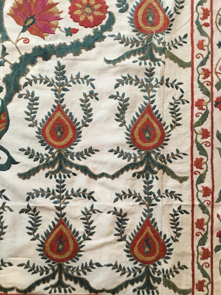 Large Vintage Embroidery Suzani Textile at 1stDibs