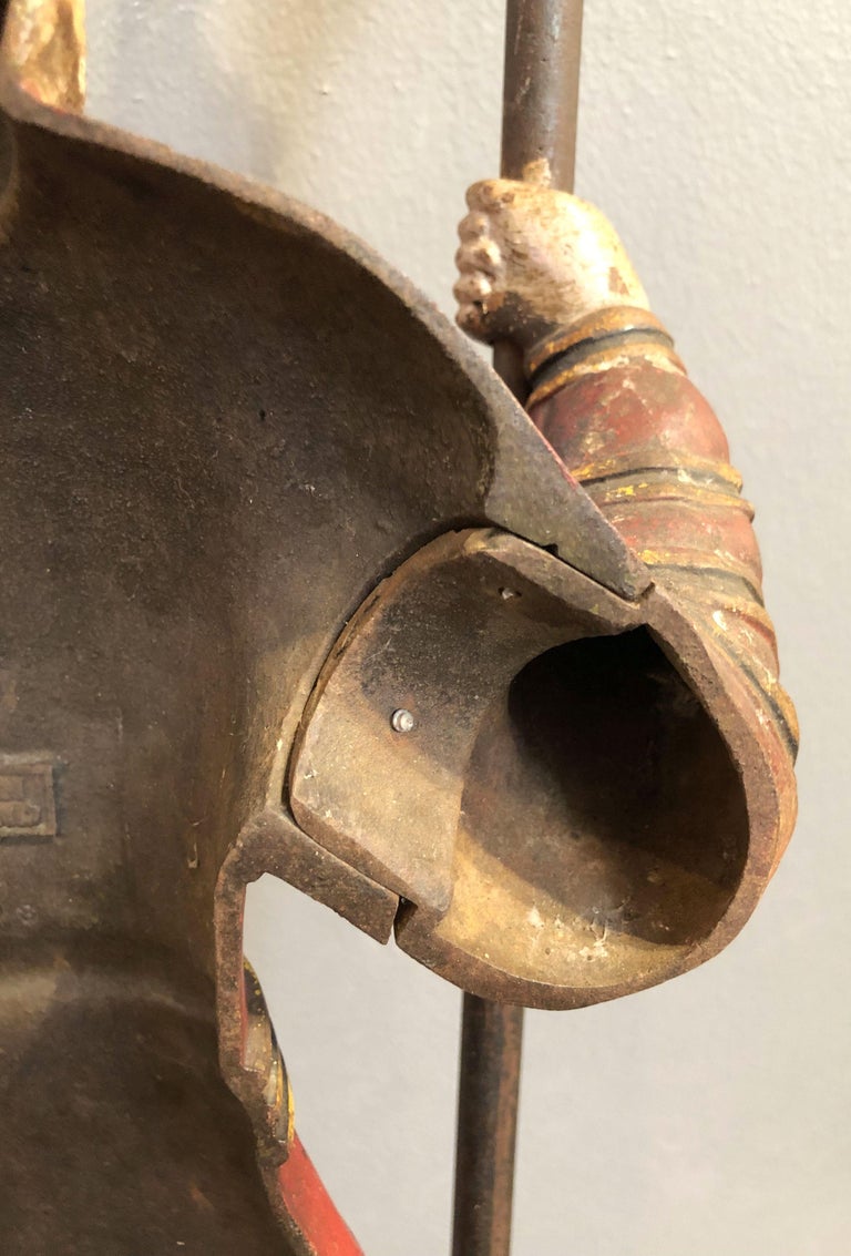 Large Vintage English Beefeater Poker Stand of Cast Iron at 1stDibs